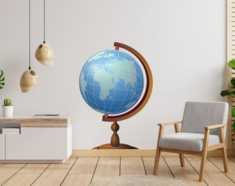 Earth Map Vinyl Decal - Etsy