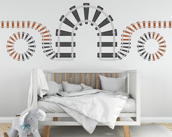 Train Wall Decal Vinyl Railroad Track Stickers Decals Mural - Etsy