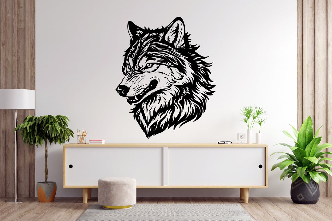Wolf Wall Decal, Wolf Wall Art, Wolf Room Wall Decor Wolf Room Wall ...