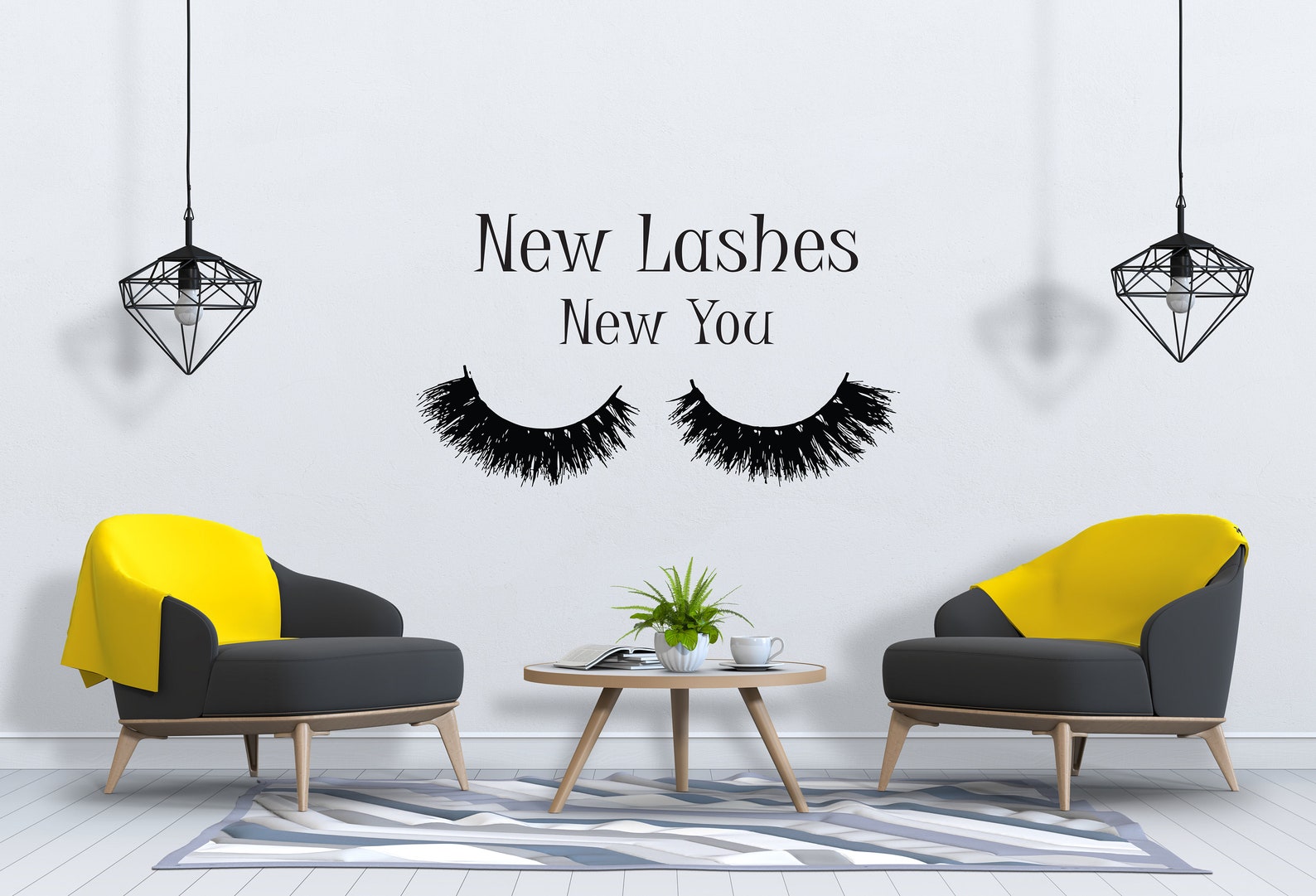 Eyelashes and Eyebrows Wall Decal Lashes and Brows Window Sticker ...
