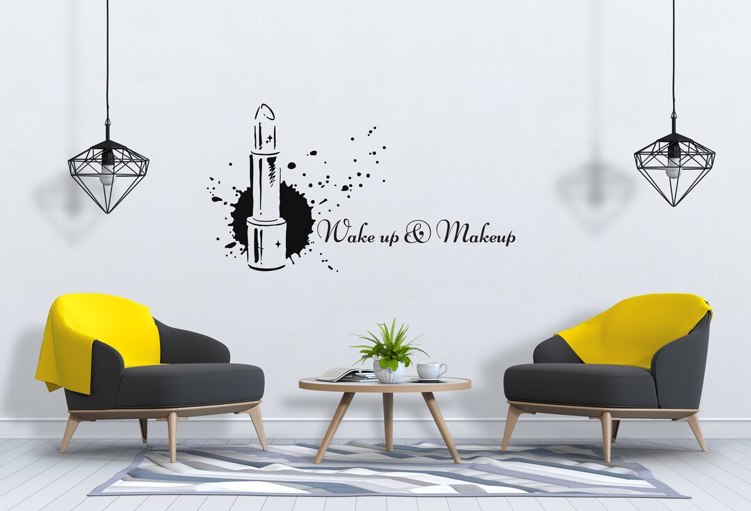 Makeup Wall Decal Makeup Artist Wall Sticker Cosmetics Lipstick Beauty ...