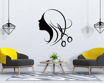 Hair Salon Wall Window Decal Sticker Hair Stylist Hair Tools - Etsy