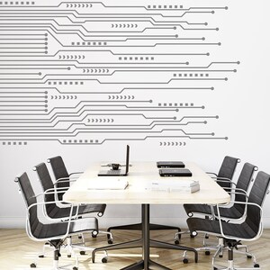 Circuit Board Decal Office Wall Art Decal, Technology Vinyl Wall Art ...