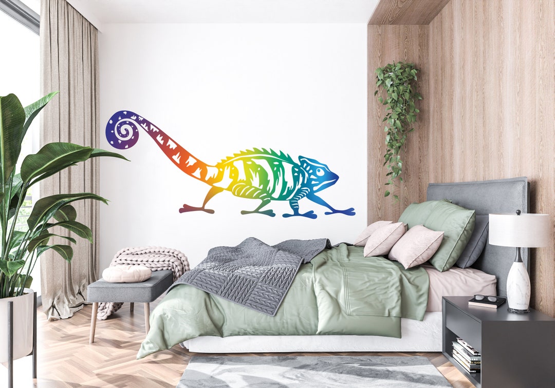 Chameleon Wall Decor Animal Wall Decal, Chameleon Wall Art, Chameleon ...