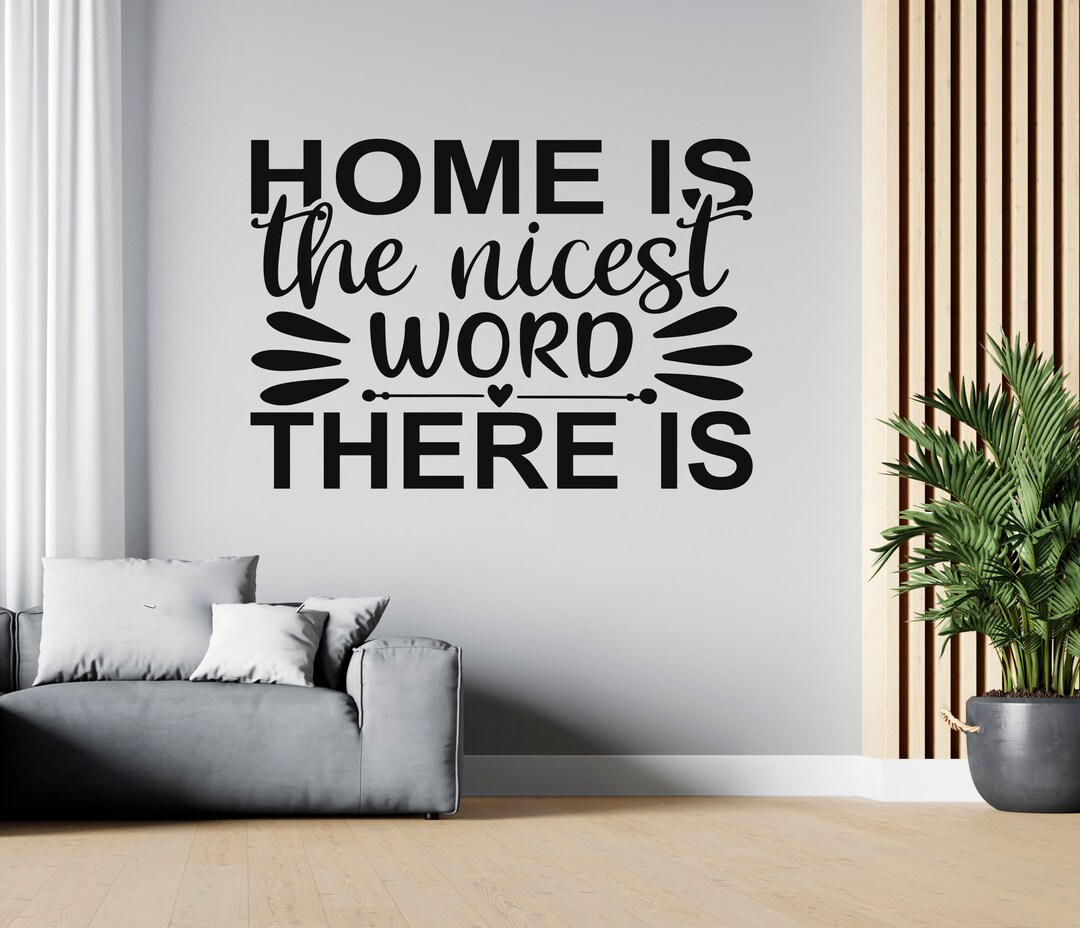 Home and Family Quote Family Wall Decor Saying About Home Wall Sticker ...
