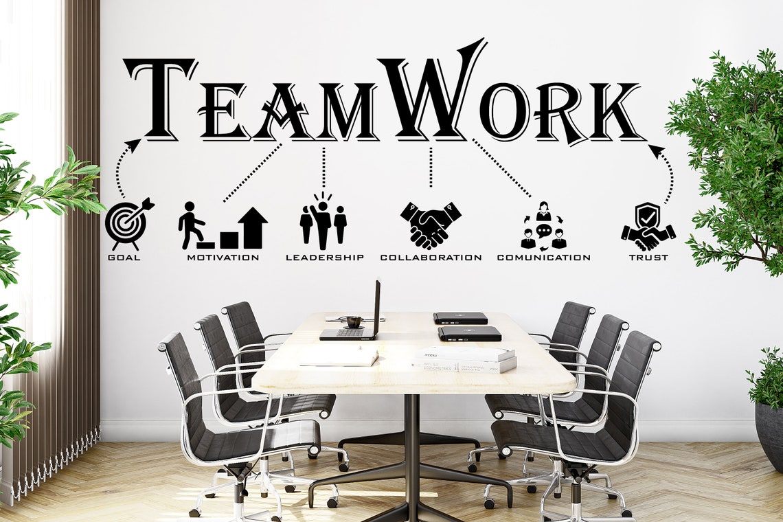 Teamwork Wall Decal Office Wall Decal Office Wall Decor | Etsy