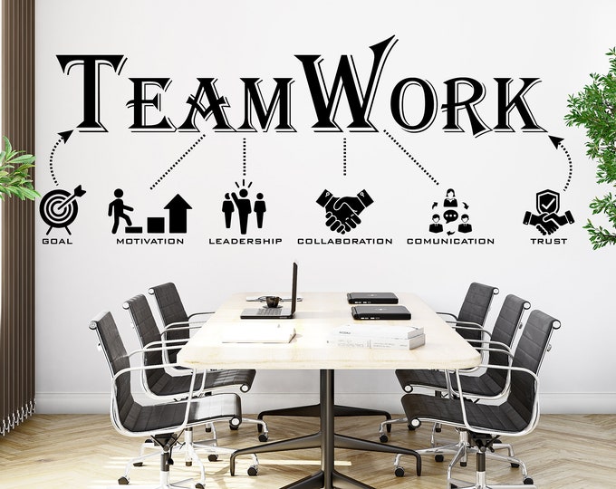 Office Decor, Office Wall Art, Teamwork Stickers, Teamwork Wall Decals ...