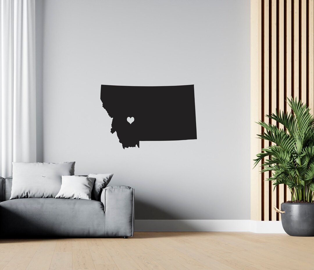 MONTANA US Map Wall Decal USA State Wall Decal Map Wall Sticker Sg 1060 ...