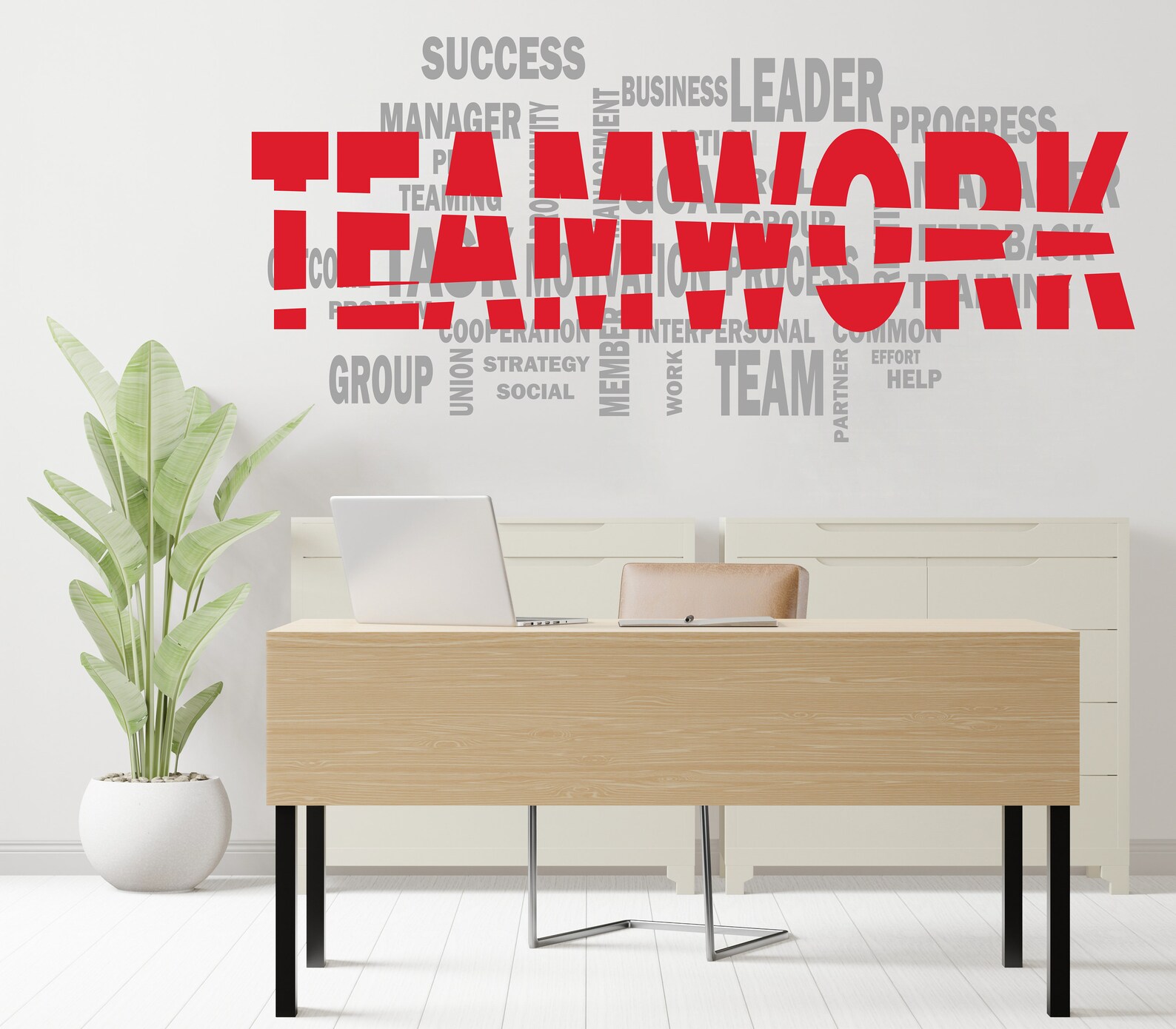 Teamwork Office Wall Decal, Motivation Teamwork Success Idea Wall Decal ...