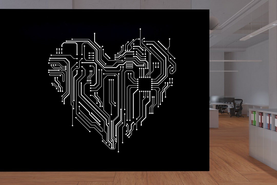 Circuit Board Office Wall Decal, Technology Vinyl Wall Art Decals ...