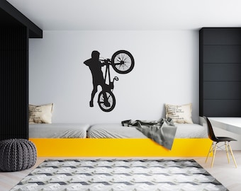 BMX Bike Wall Decal Bicycle Wall Sticker Bike Wall Decor for - Etsy