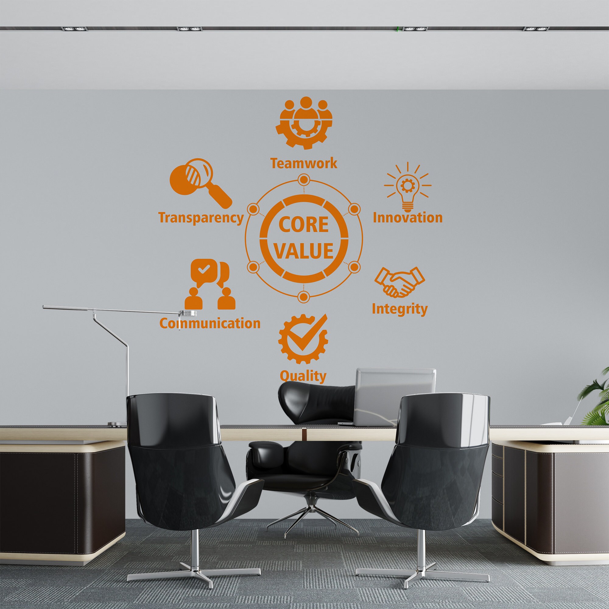 Core Value Wall Decal, Office Wall Decal, Office Wall Decor, Office ...