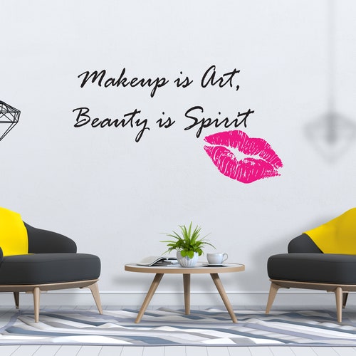 Makeup Wall Decal Makeup Artist Wall Sticker Cosmetics - Etsy
