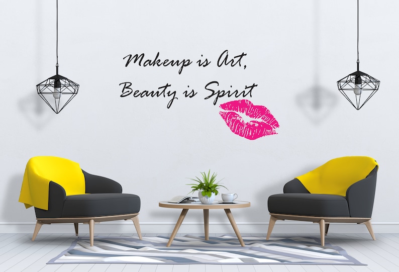 Makeup Wall Decal Makeup Artist Wall Sticker Cosmetics Lipstick Beauty ...