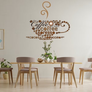 Coffee Shop Wall Decor, Coffee Shop Wall Art Decal, Coffee Vinyl ...