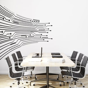 Circuit Office Wall Decal, Tech Wall Decor, Circuit Decals, Circuit ...