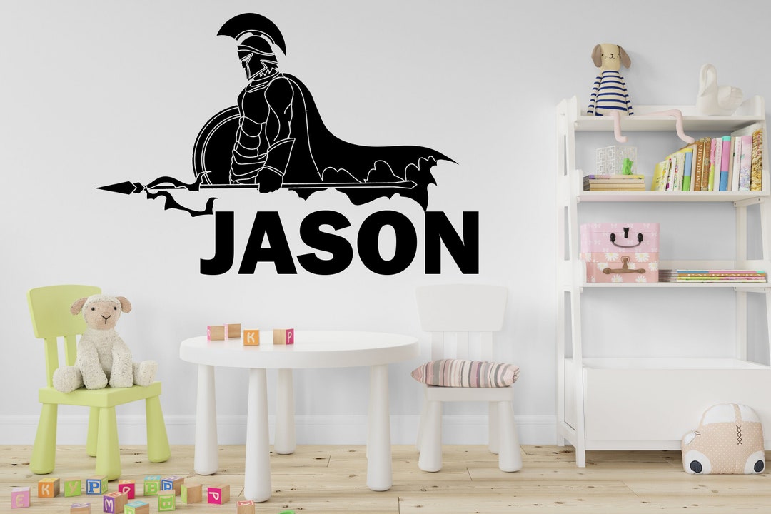 Spartan Wall Decal Custom Personalized Gift Spartan Warrior Wall Decor ...