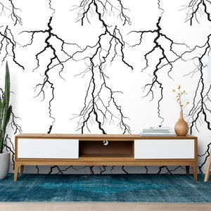 Lightning Wallpaper Lightning Wall Decal Lightning Fabric Wallpaper ...
