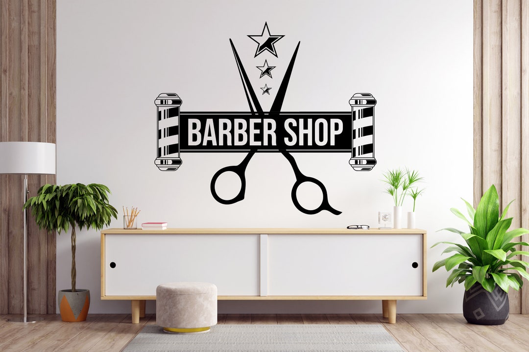 Barber Wall Decal, Barber Wall Decal, Barbershop Wall Decor, Custom ...