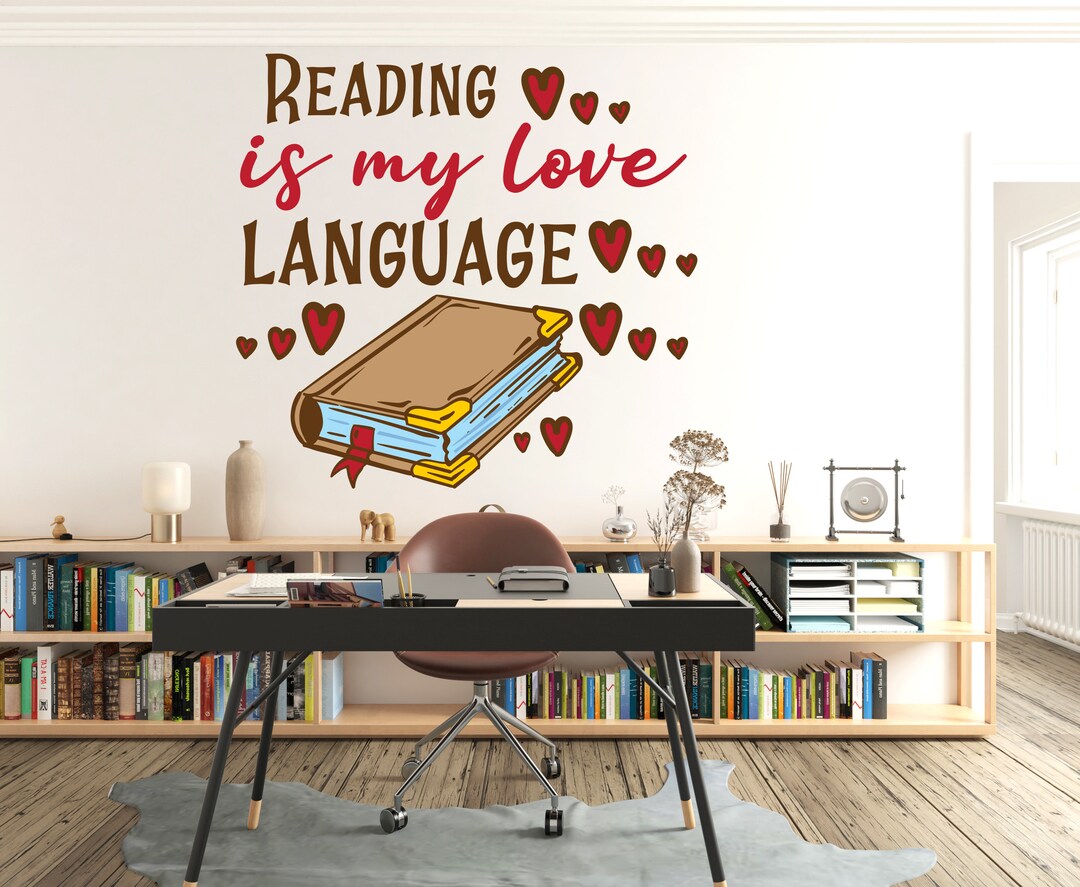 Reading is My Love Language Books Wall Decals Decor Books Wall Decals ...