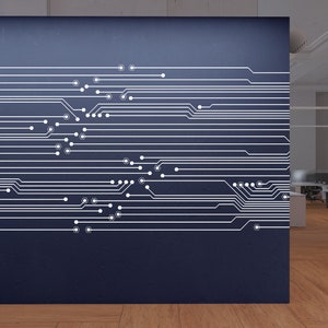 Circuit Office Wall Decal, Tech Wall Decor, Circuit Decals, Circuit ...