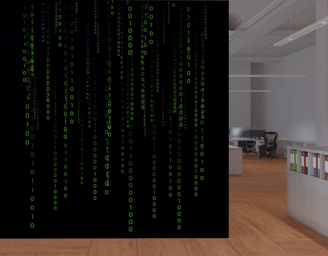 Binary Code Wall Decal, Technology Vinyl Wall Art Decals, Gamer Room ...