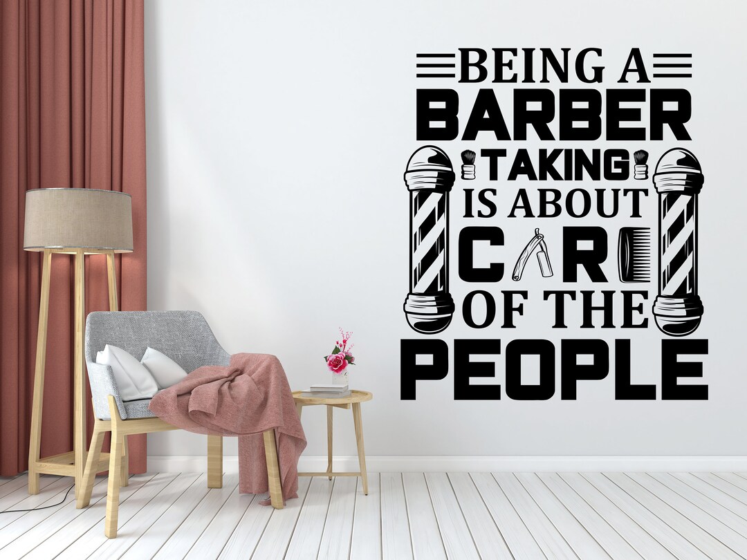 Barber Wall Decal, Barber Wall Decal, Barbershop Wall Decor, Custom ...