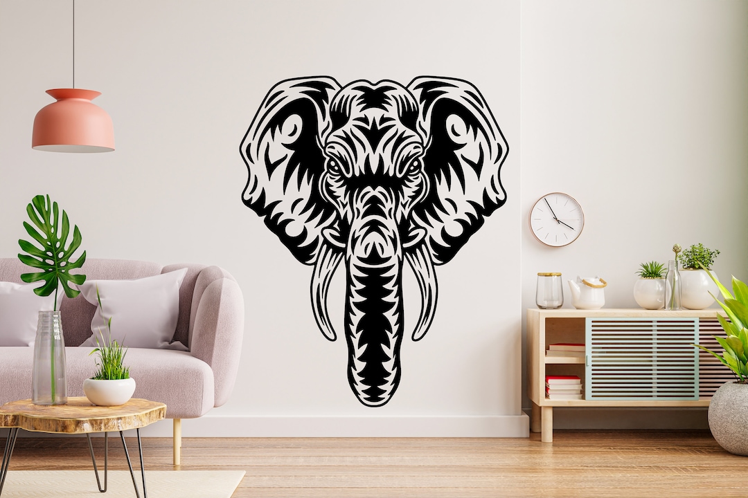 Elephant Wall Decal, Elephant Wall Art, Animals Wall Decor Safari Wall ...