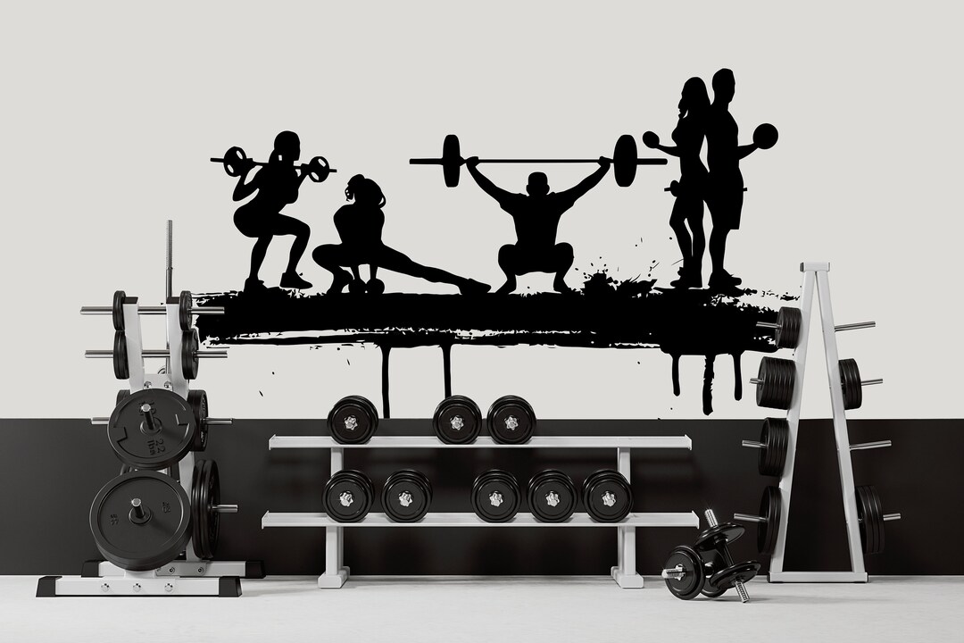 Fitness Wall Decal Gym Wall Art Crossfit Wall Stickers Vinyl Decals ...