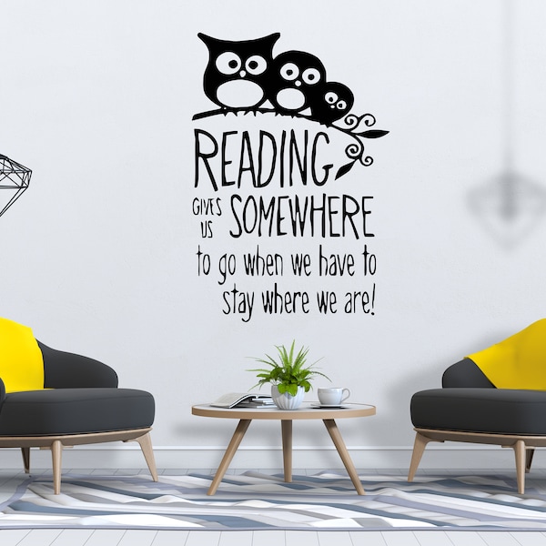 Reading Wall Decal - Etsy