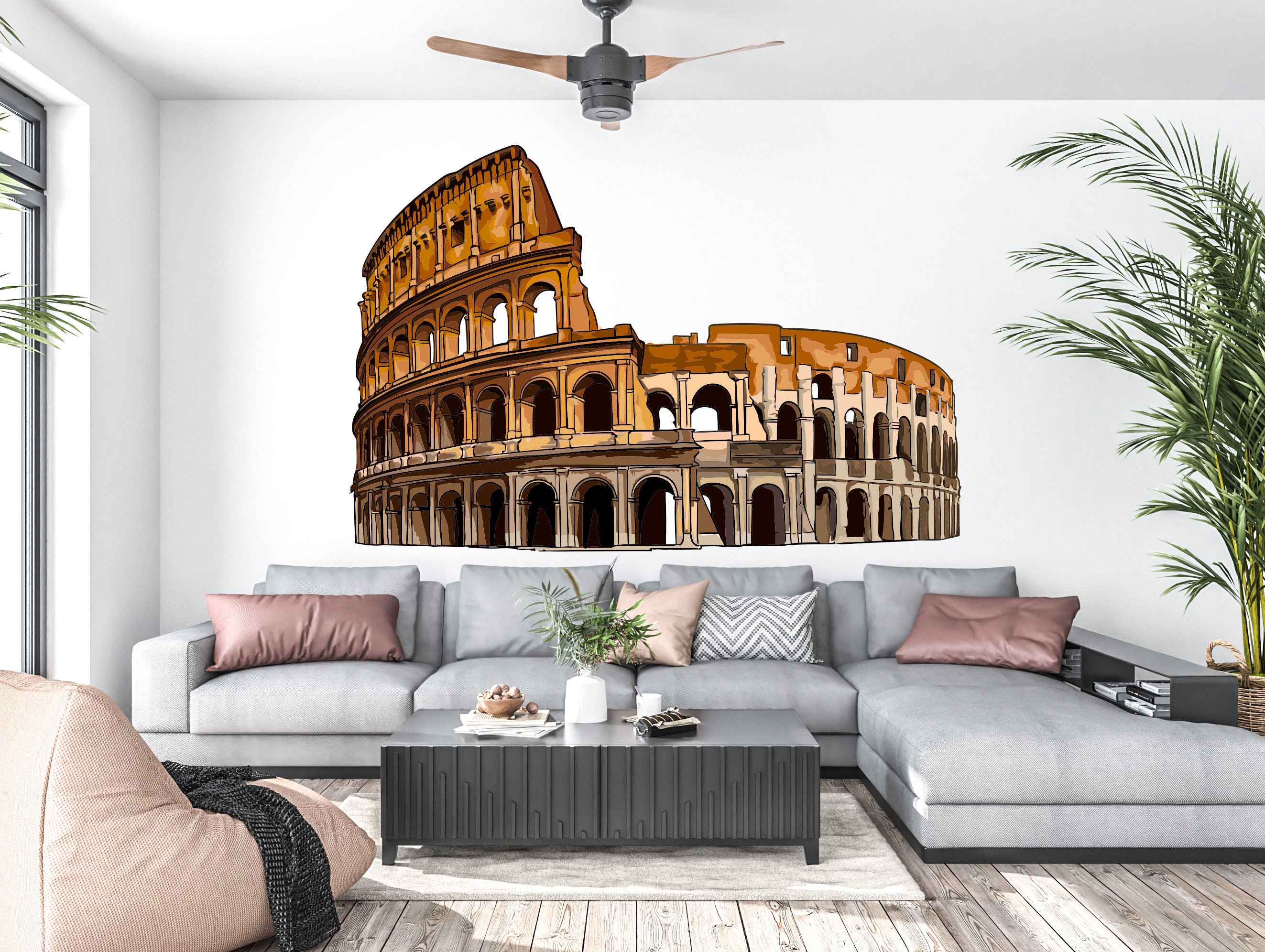 Colosseum Wall Decal, Colosseum Ancient Wall Art, Colosseum Wall Room ...