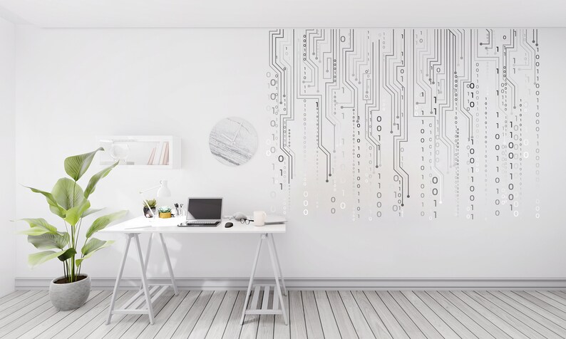 Circuit Board Binary Code Wall Decal Technology Vinyl Wall - Etsy