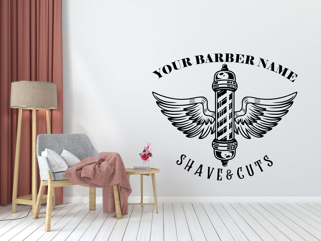 Barber Wall Decal, Barber Wall Decal, Barbershop Wall Decor, Custom ...