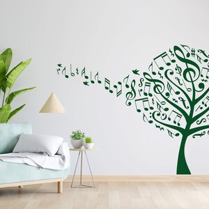 Music Note Tree Wall Decal, Music Lovers Gift, Music Room Decoration ...