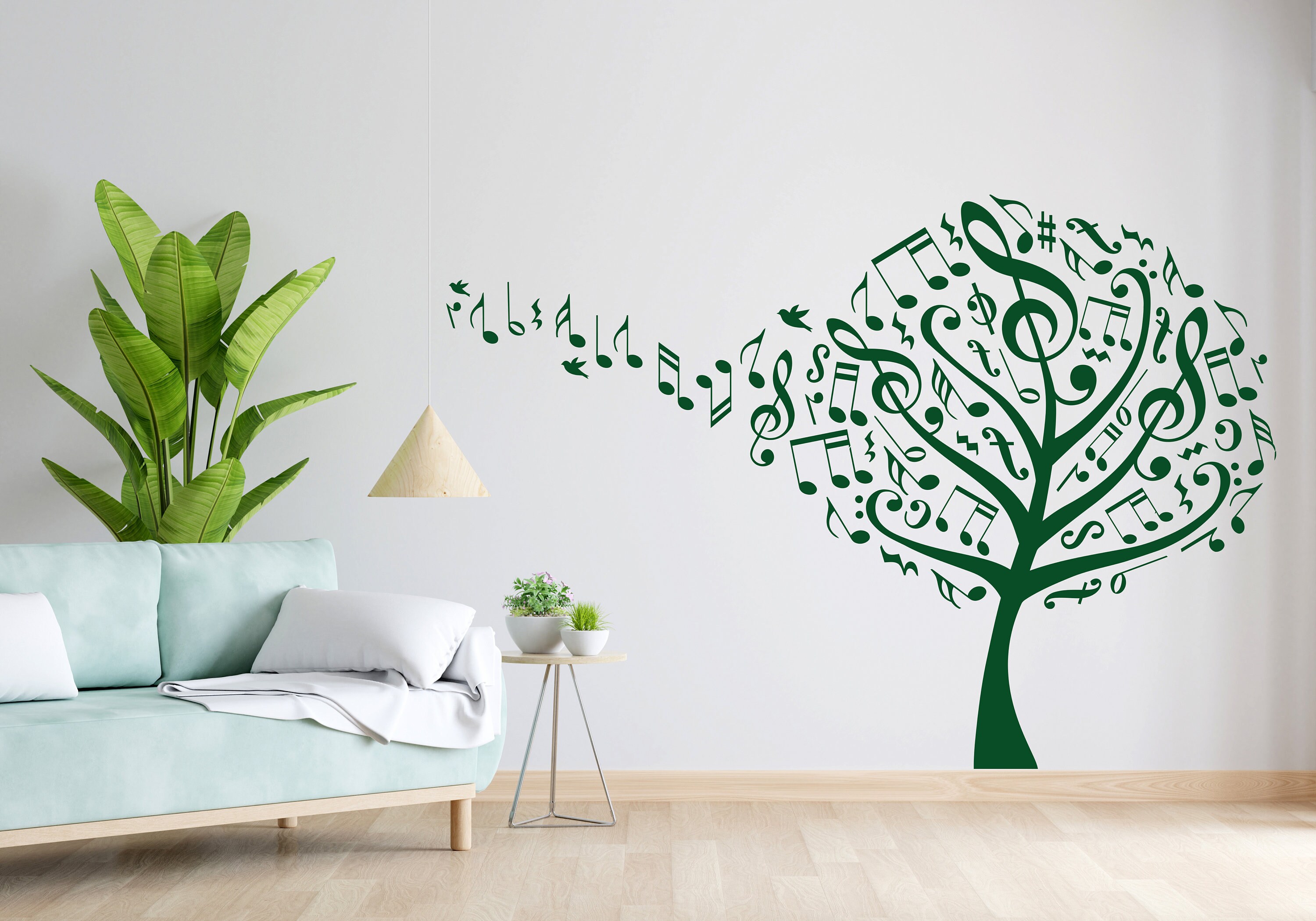 Music Note Tree Wall Decal, Music Lovers Gift, Music Room Decoration ...
