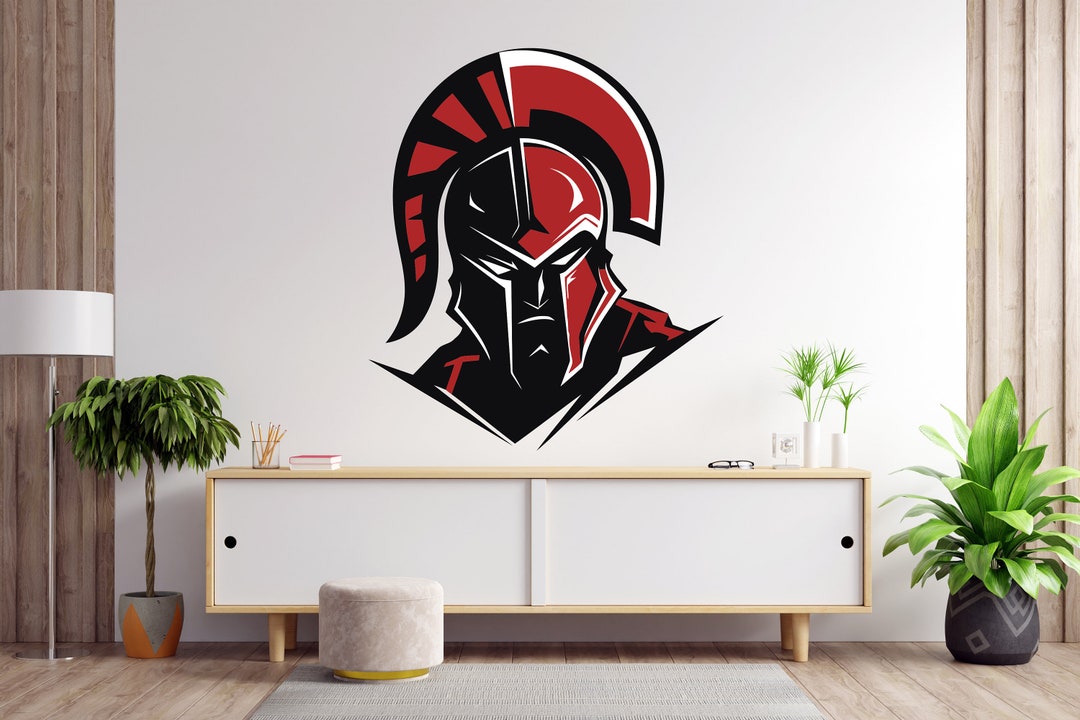 Spartan Helmet Wall Decal Spartan Warrior Wall Decor Gladiator Wall Art ...