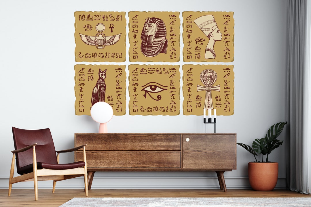 Egyptian Hieroglyphs Wall Art Mural Hieroglyphs Wall Sticker Decor ...