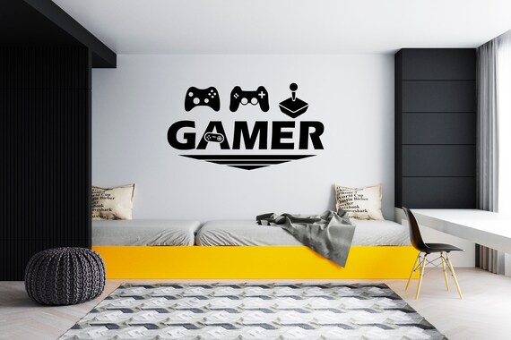 Gamer Wall Decal Video Games Wall Sticker Controller Wall | Etsy