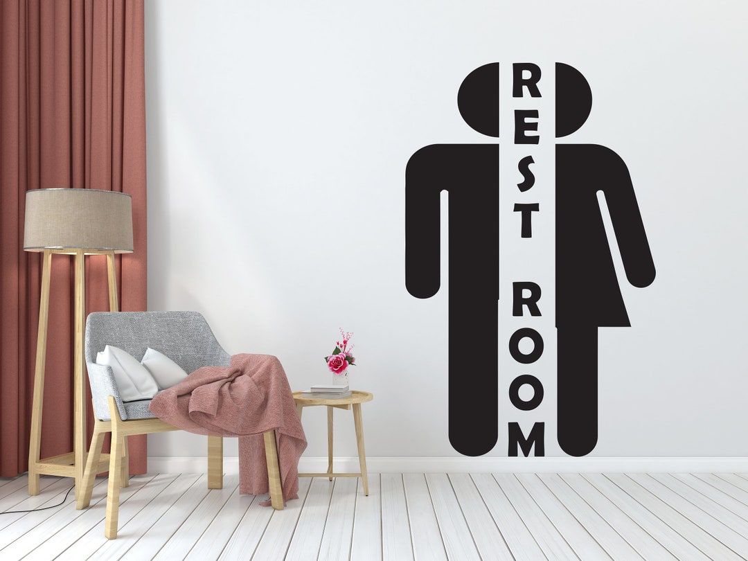 Couple Bedroom Sign Decal, Bathroom Door Decal, Bathroom Door Sign ...