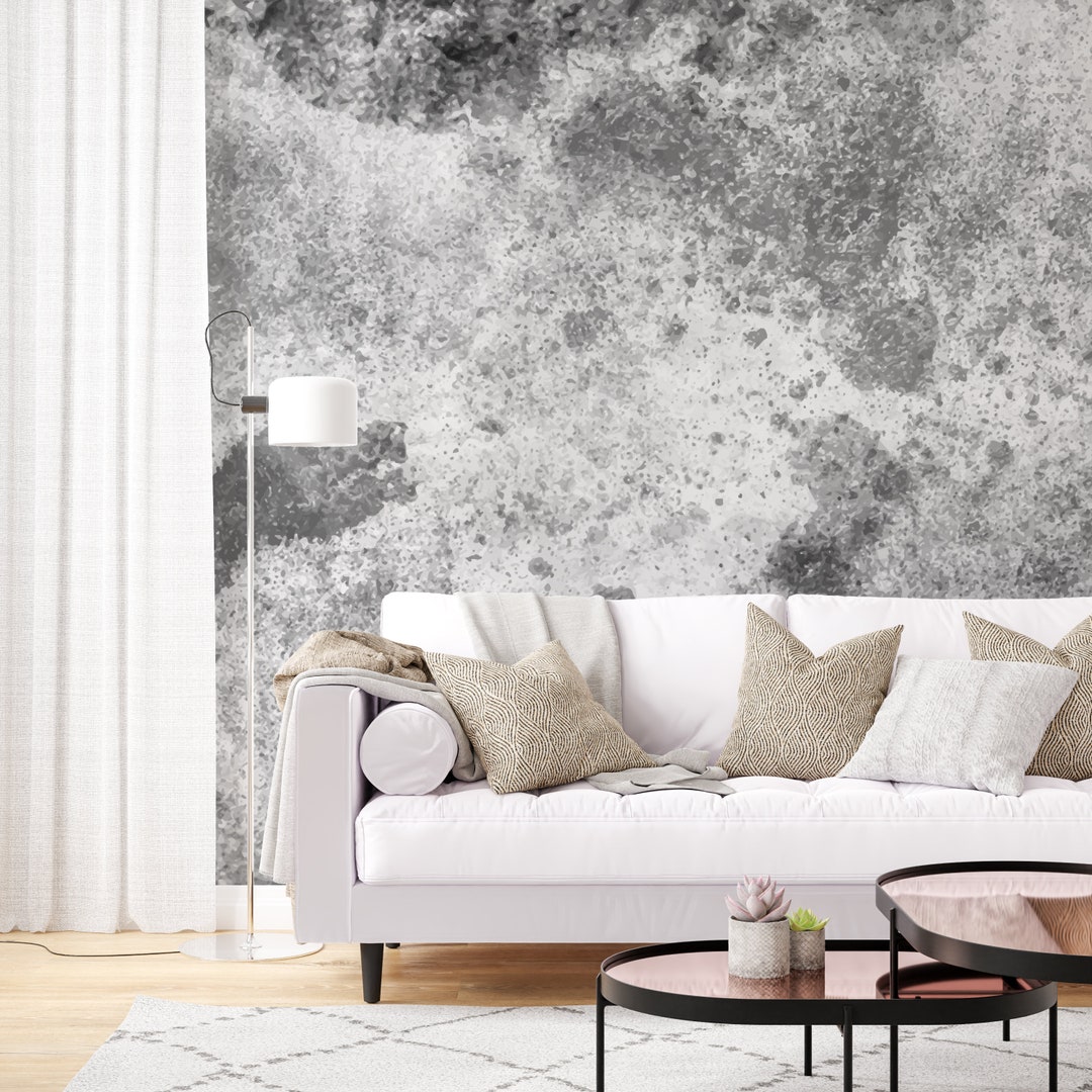Cement Wallpaper Minimalist Mural Wall Decor Modern Art Room Mural ...