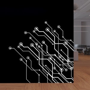 Circuit Board Office Wall Decal, Technology Vinyl Wall Art Decals ...