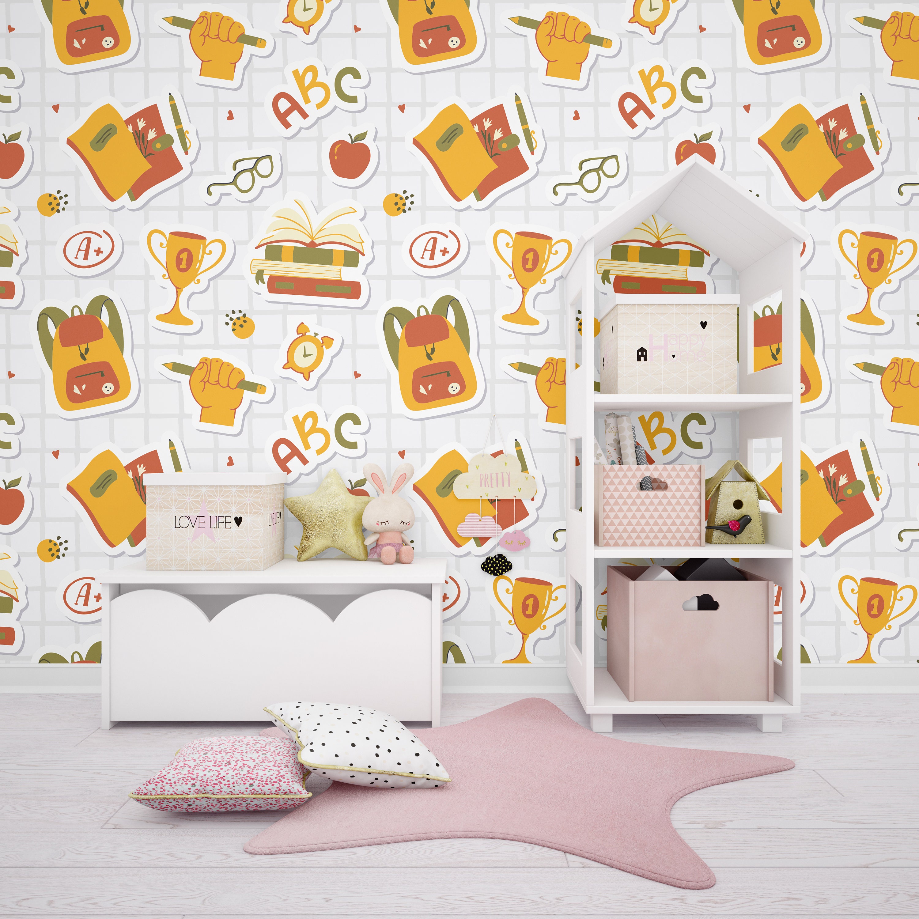 Kids Wallpaper Nursery Wallpaper Playroom Wall Decor Kids | Etsy