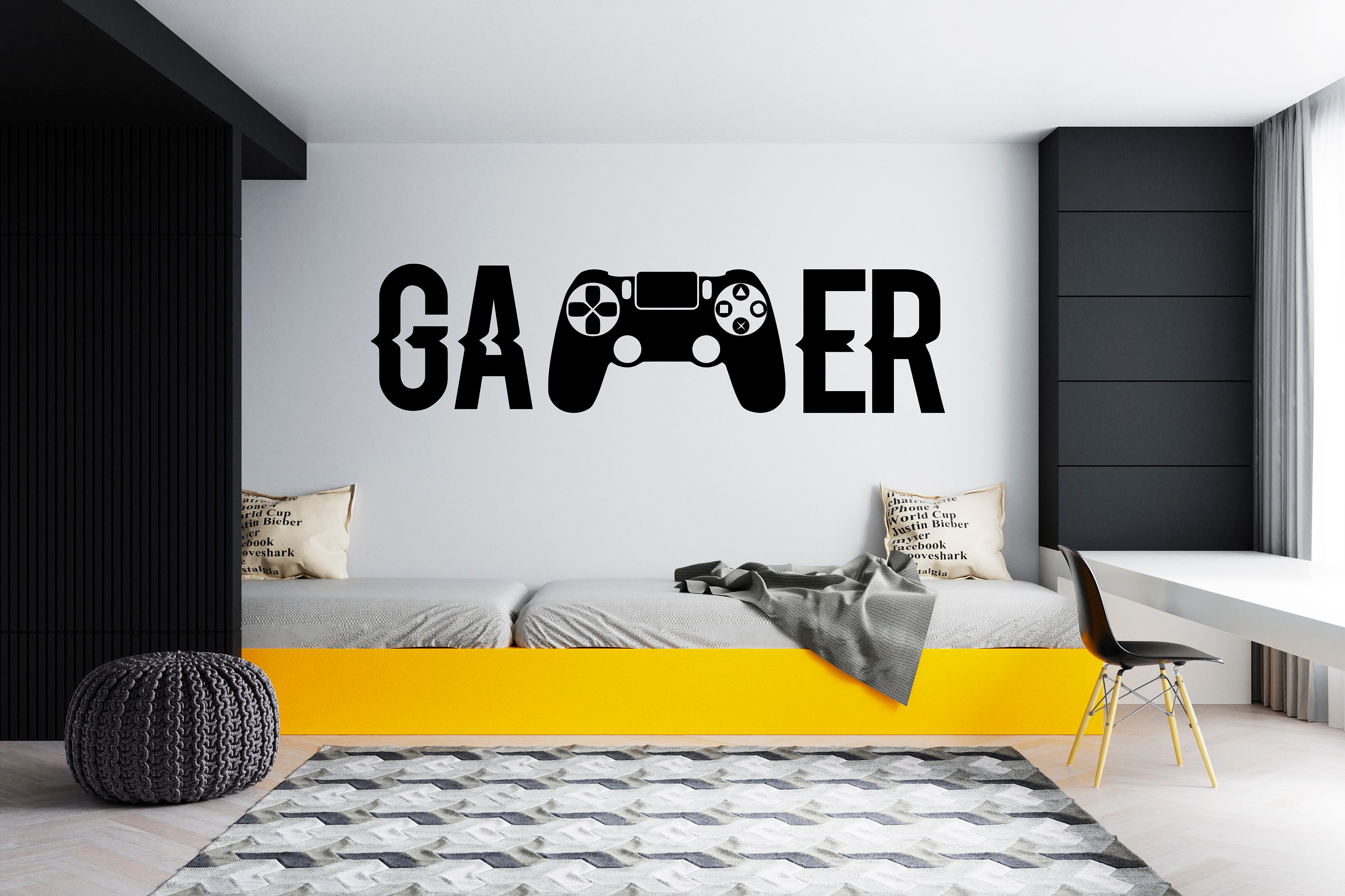 Gamer Wandtattoal Videospiele Wandsticker Controller Wanddeko | Etsy