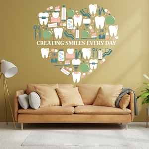 Dental Wall Art Decal, Dental Clinic Vinyl Wall Art Decals, Smile Teeth ...