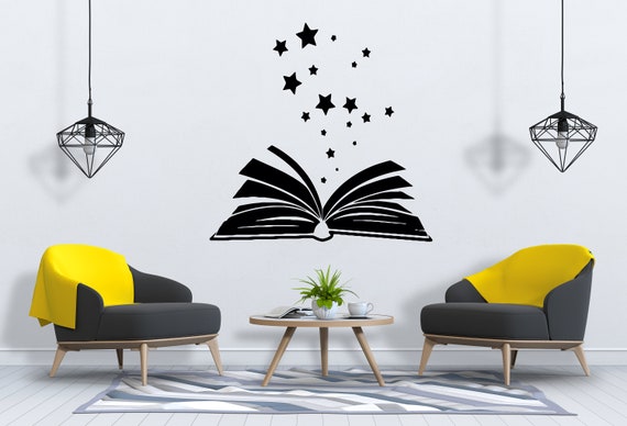 Books Wall Decal Reading Wall Decal Library Wall Decal Book - Etsy