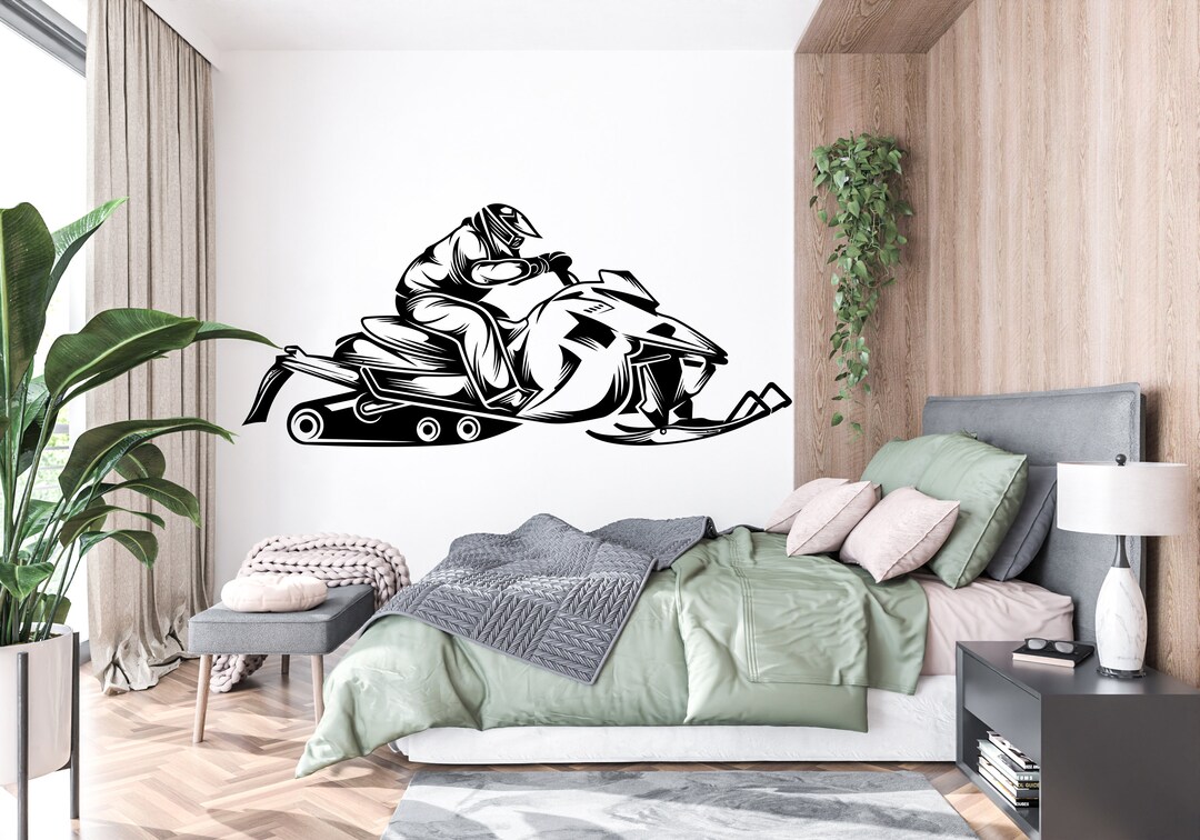 Ski Wall Decal Snowmobile Wall Decor Winter Sports Snowboard Wall Decor ...