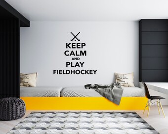 Field Hockey Girl Wall Decal Field Hickey Wall Sticker Field | Etsy