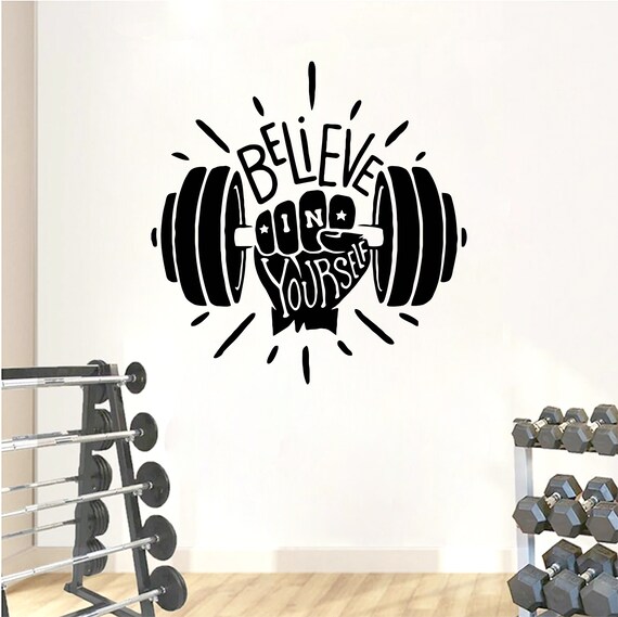 Fitness Wall Decal Workout Wall Decal Gym Wall Decor | Etsy