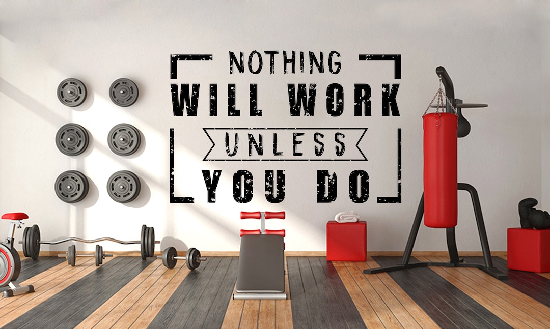 Quote Fitness Wall Art Gym Wall Stickers Quote Vinyl Decals Fitness ...