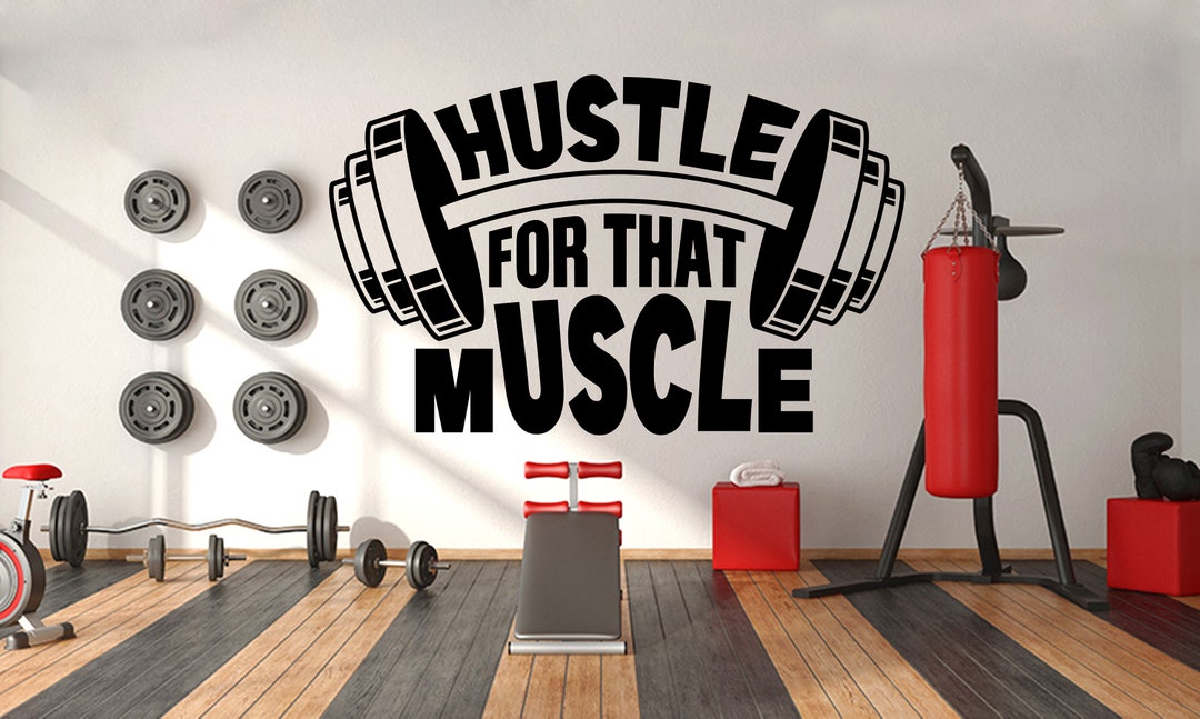 Hustle for That Muscle Stickers Decals Fitness Wall Art Gym Wall Decor ...
